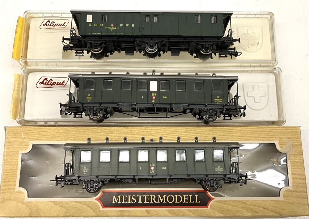 Liliput 278 50= 3x Schweizer Oldtimerwagen SBB D3 - C3 (Gebraucht) in ...