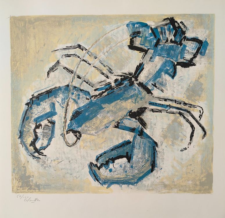 Jean-Marie CALMETTES (1918 - 2007) "LE HOMARD" LITHOGRAPHIE (Neu ...