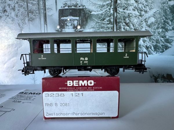 Bemo H0m; 3238 121 RhB B 2081 2-Achs Personenwagen grün | Kaufen auf Ricardo