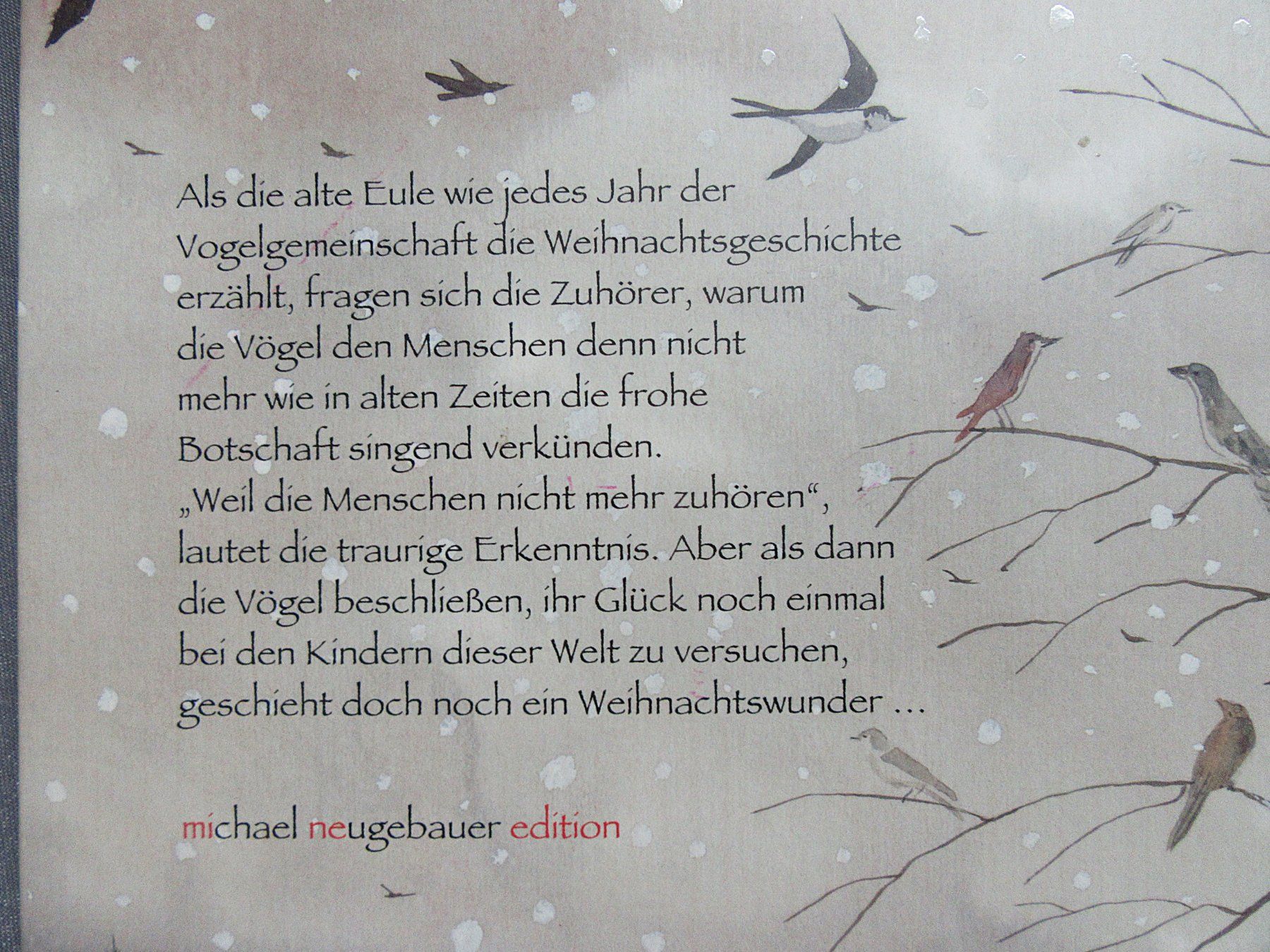 Die Botschaft der Vögel - eine Weihnachtsgeschichte (Gebraucht) in ...