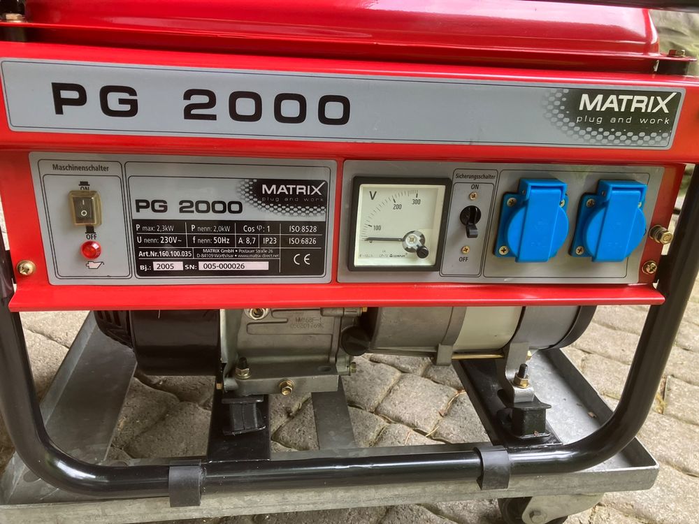 Notstromaggregat 230Volt 2,0kW Matrix PG2000 | Kaufen auf Ricardo