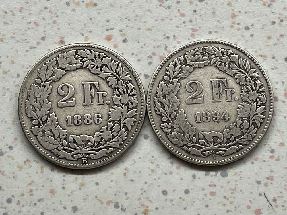 1886 + 1894 2 Franken 2 uralte Jahrgänge !!! rar | Kaufen auf Ricardo