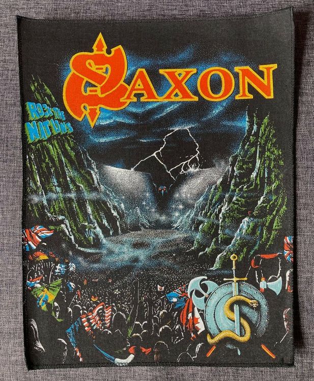 Saxon "Rock The Nations" Backpatch Rar Original 80`s Vintage (Neu ...