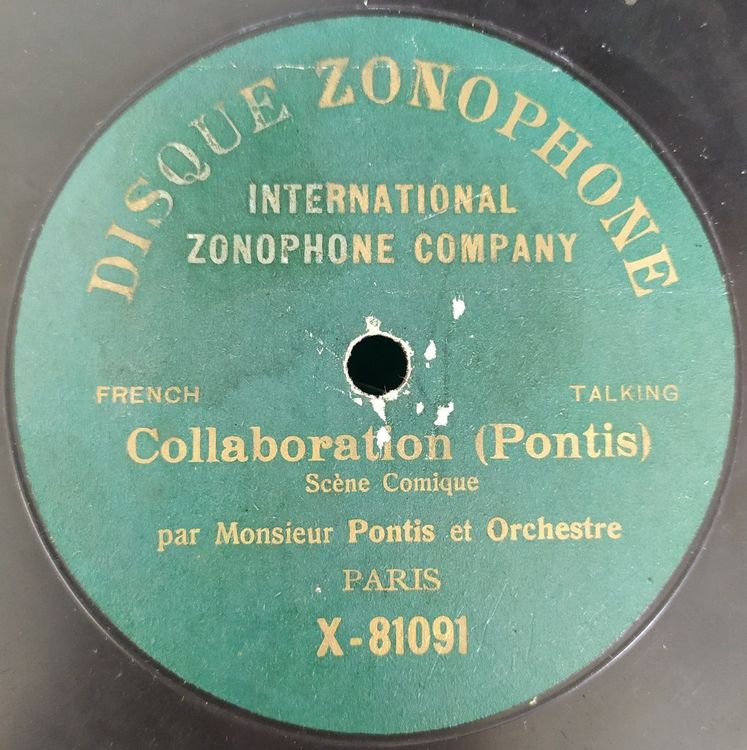 Rare Schellackplatte ZONOPHONE Pontis (1906) | Kaufen auf Ricardo