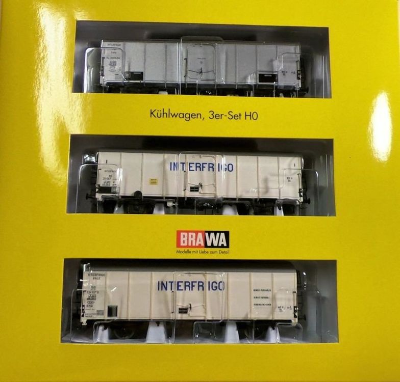 Brawa H0 2040: INTERFRIGO Kühlwagen 3'er Set FS, DB, NS (Neu und ...