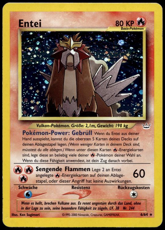 Entei 6/64 Holo Pokémon Neo Revelation ab 1.- (Gebraucht) in Uster für ...