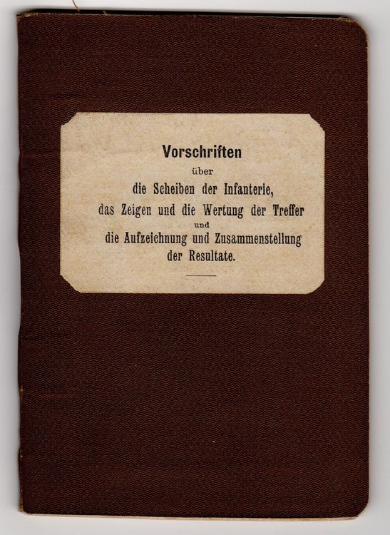 Reglement / Vorschrift über die Scheiben der Inf. von 1900 | Kaufen auf ...