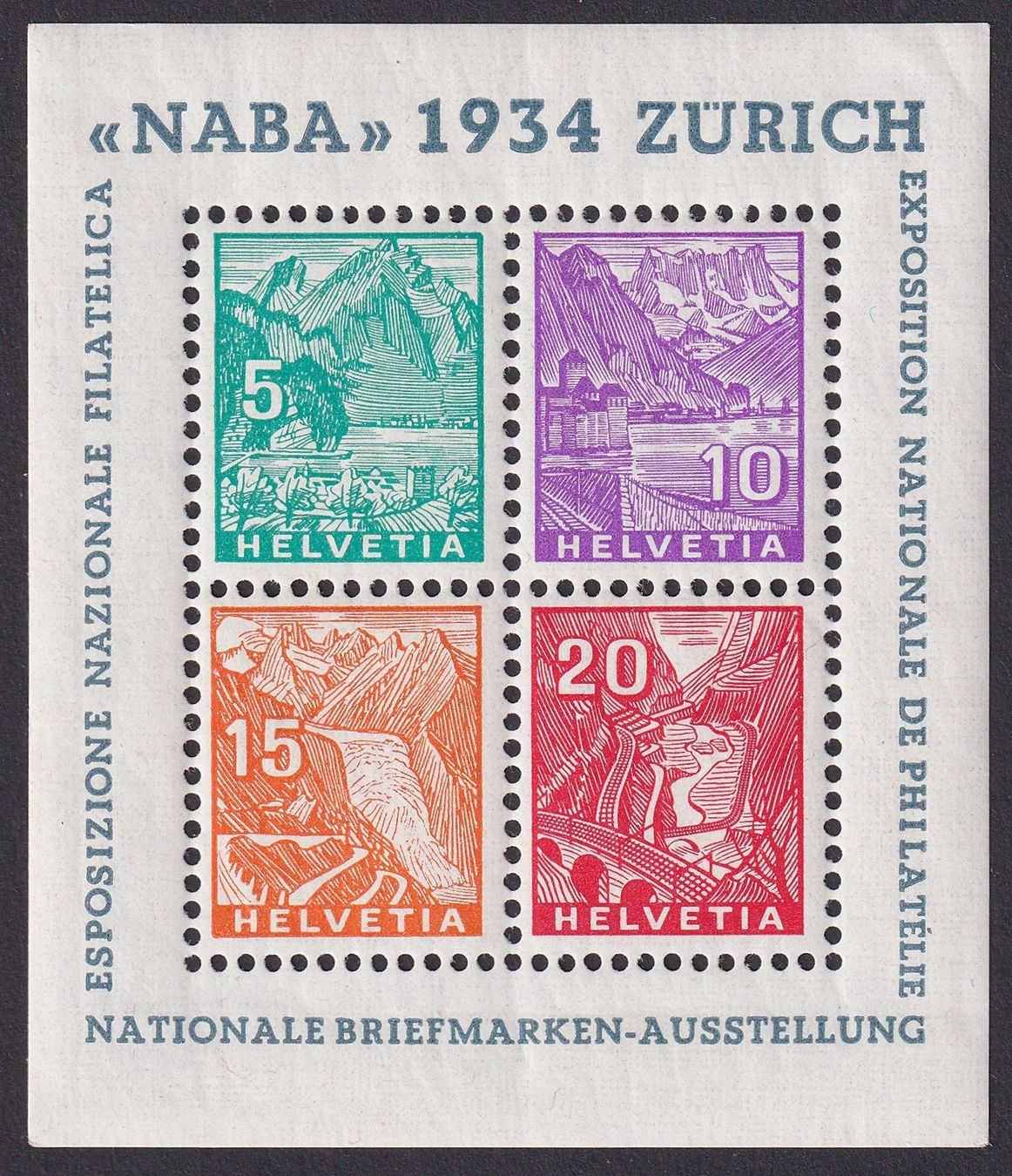 W1, NABA Block, 1934 Zürich ungebraucht *, Kat: 450.- (Gebraucht) in ...