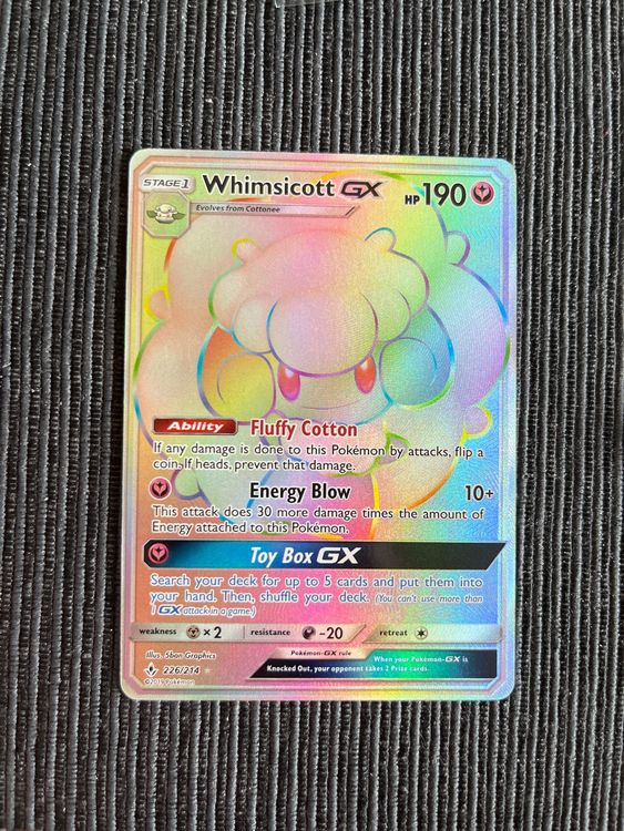 Pokemon Whimiscott GX Rainbow Unbroken Bonds near Mint (Neu (gemäss ...
