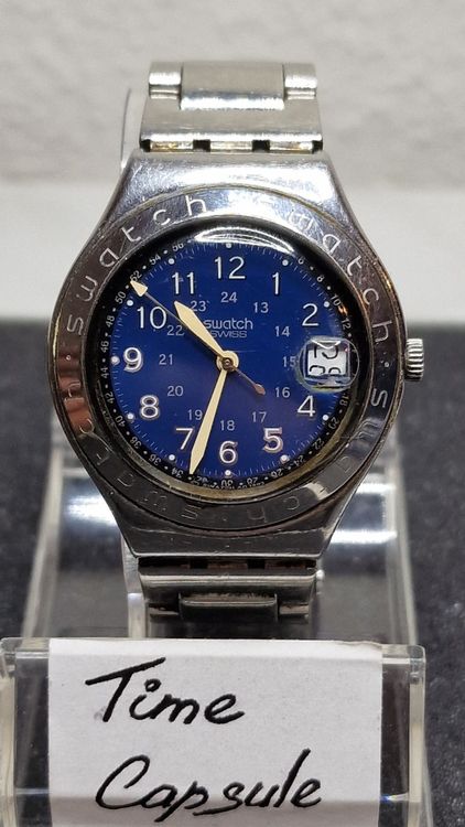 Getragene 1993 HAPPY JOE BLUE Irony Big Watch YGS400 37mm | Kaufen auf Ricardo