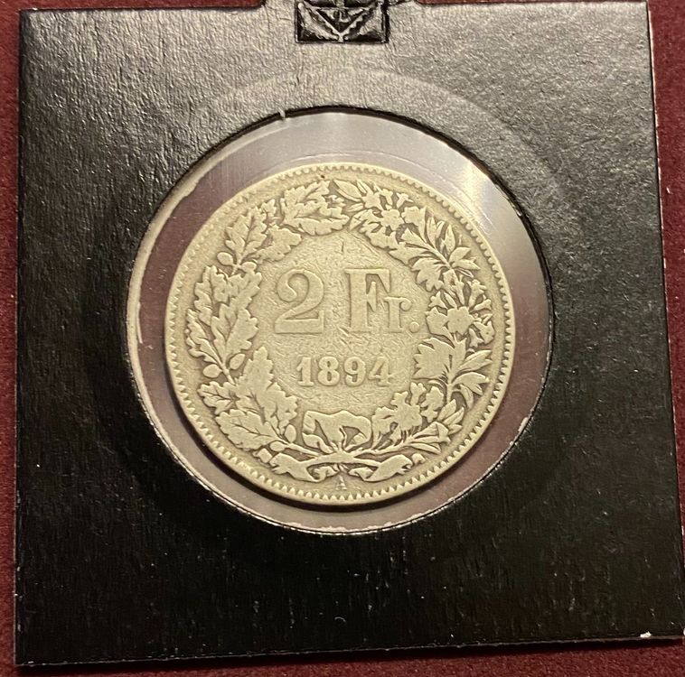 Schweiz 2 Franken 1894 A Silber (Gebraucht) in Speicher für CHF 19 – mit Lieferung auf Ricardo ...