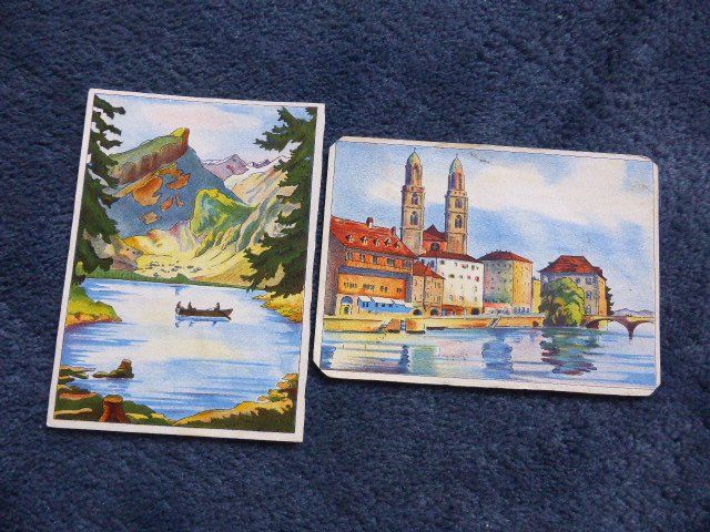 JOKOL-Schuh-Crème,2 Künstl.Karten,Bergsee,Zürich,Reklame (Gebraucht) in ...