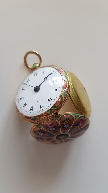 Spindeltaschenuhr 18k Le Roy Emaille (Gebraucht) in Schaffhausen für ...