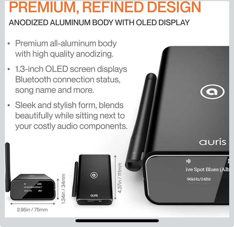 Auris bluMe Pro Bluetooth Receiver Hi-Res-Audio (ESS Sabre) (Gebraucht ...