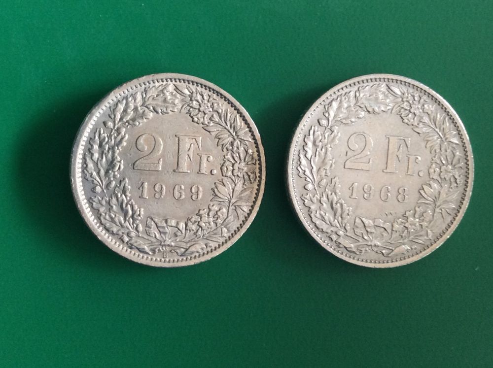 2 francs 1968-1969 (D'occasion) à Genève pour CHF 8 – avec livraison ...