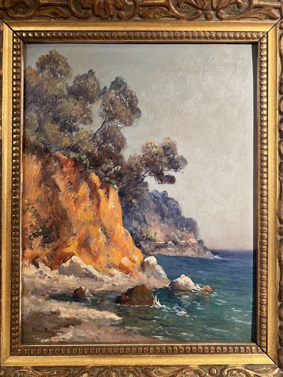 Belle peinture, huile sur bois, René Buisson, scène côtiere (D'occasion ...