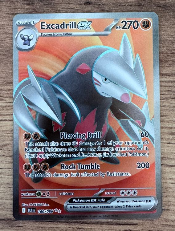 Excadrill ex FULL ART Pokemon BLK Black Bolt 160/086 (Neu (gemäss ...