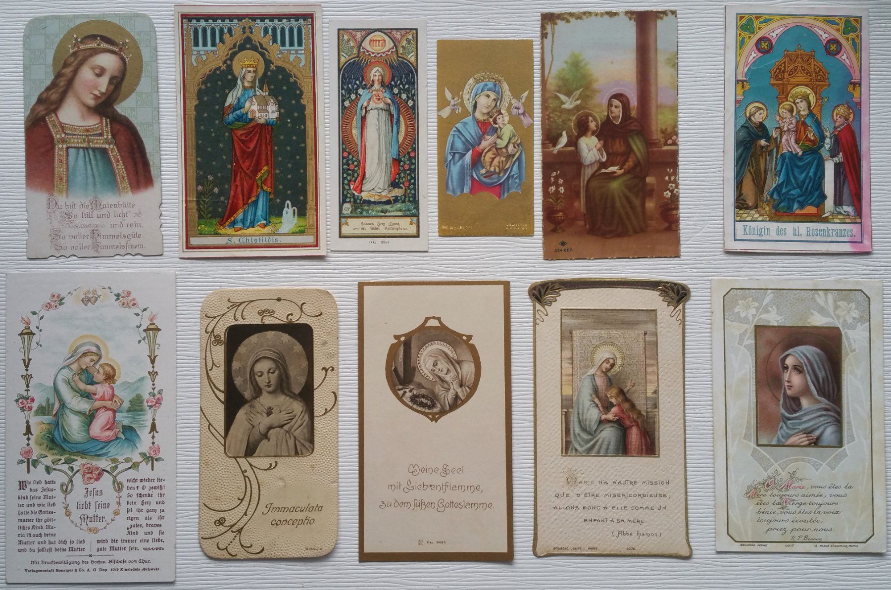 Konvolut 11 Andachtsbildchen, Maria, Jugendstil um 1910 (Gebraucht) in ...