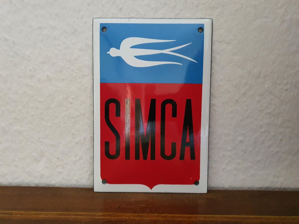 Emailschild Simca France Logo, Emaille Schild Reklame Retro | Kaufen ...