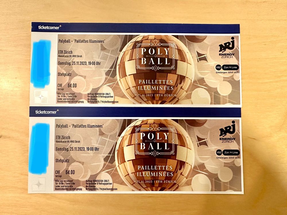 Polyball tickets 2023 *2 (mit Legi) (Neu und originalverpackt) in Zürich für CHF 250 – mit ...