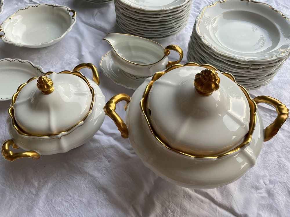 Rosenthal Pompadour Geschirrset weiss mit Goldrand | Kaufen auf Ricardo