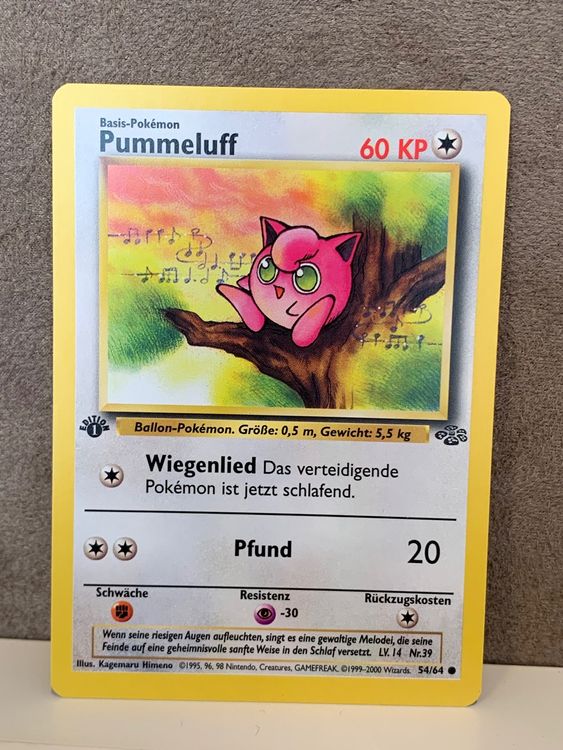 DE 54/64 *1.Edition Pummeluff Pokemon Jungle Dschungel (Gebraucht) in ...