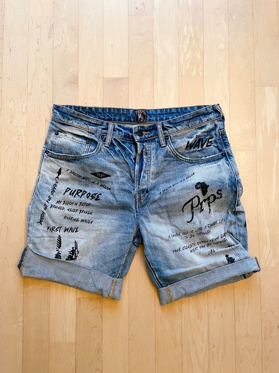 PRPS Challenger Graphic Denim Jean Shorts Mens Size 34 (Neu (gemäss Beschreibung)) in Küssnacht ...