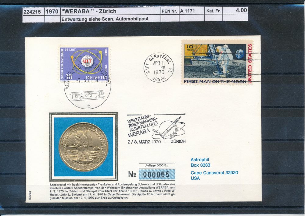 1970 "WERABA - Luzern", Automobilpost | Kaufen auf Ricardo