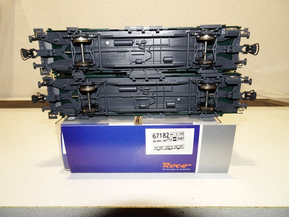 2 Roco Güterwagen Gepäckwagen PTT Post 354 367 HO 67182 (Neu (gemäss ...
