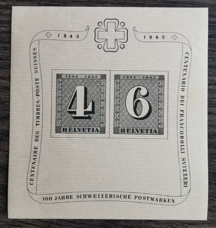 TR95 Bloc Timbre Suisse 1943 Non Oblitere (Gebraucht) in Cousset für CHF 3.95 – mit Lieferung ...