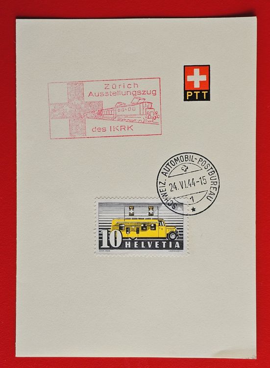 AUTOMOBILPOST BUREAU 210 AUS. IKRK ZUG ZÜRICH PTT BÖGLI 1944 (Gebraucht) in Düdingen für CHF 2.5 ...