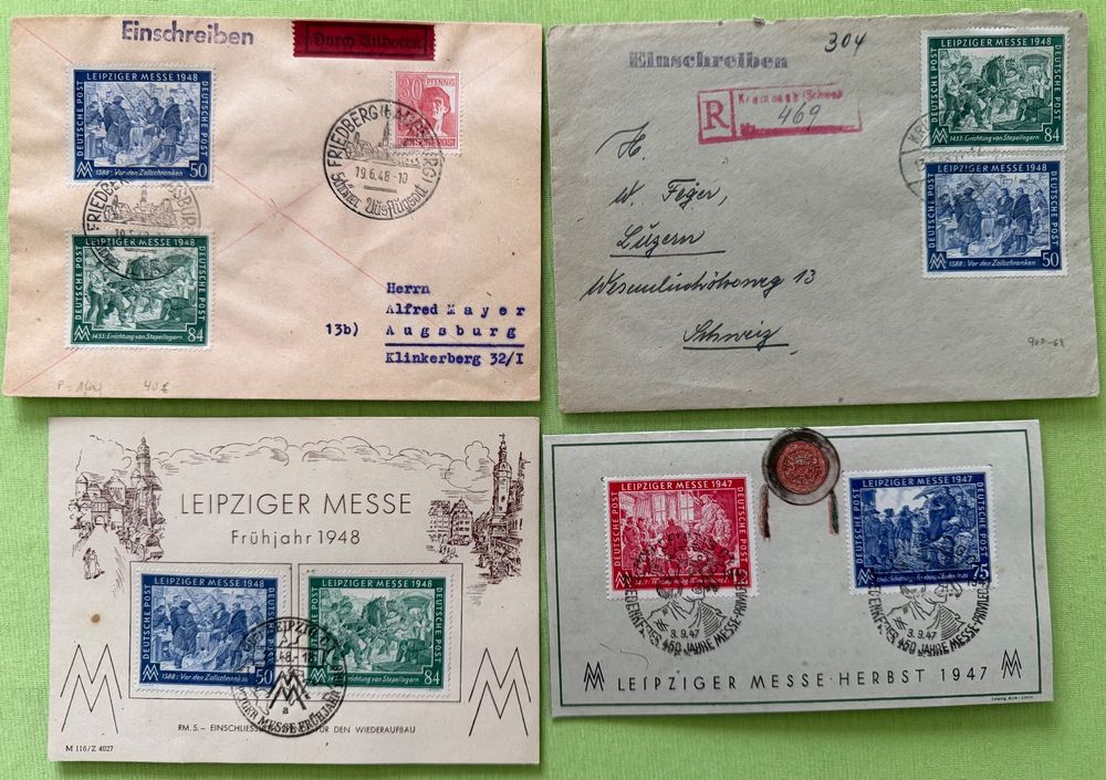 Deutsche Post 1948: Leipziger Messe, 2 R-Briefe 1xLuzern (Gebraucht) in ...