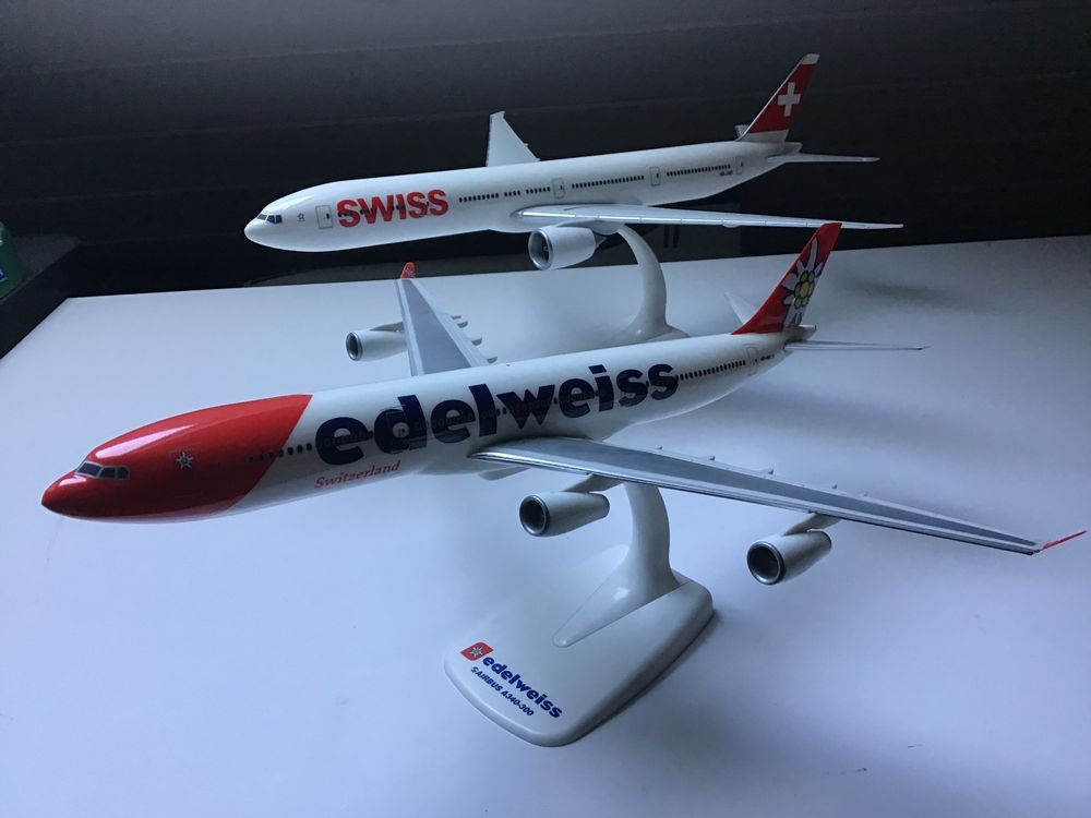 Flugzeugmodelle "EDELWEISS AIRBUS A340/SWISS BOEING 777" | Kaufen auf ...