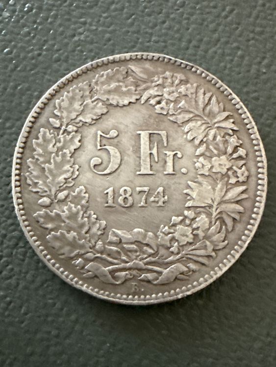 5.- Franken Silver 1874 (Gebraucht) in Pfeffingen für CHF 102 – mit Lieferung auf Ricardo kaufen