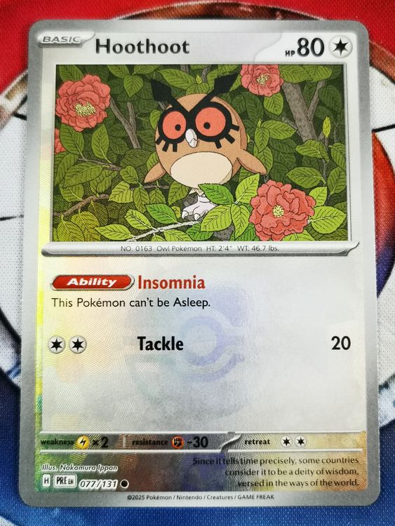 Pokémon Hoothoot 077 Pokeball Prismatic Evolutions EN (Neuf (Voir ...