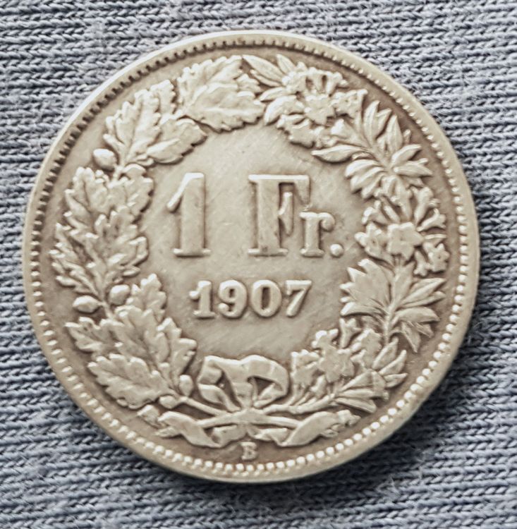 1 Franken 1907 uralte sehr rare Silbermünze ab nur 1 Fr !!! (Gebraucht) in Camignolo für CHF 3 ...