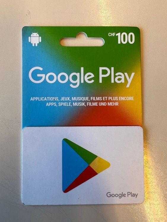 Google Play 100.- | Kaufen auf Ricardo