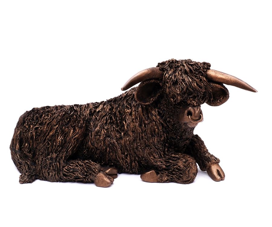 Skulptur Highland Rind Kuh Ochse Bulle Figur Bronze Tier (Neu und ...
