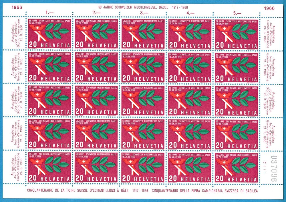 1968 Kleinbogen Schweiz. Mustermesse Basel postfrisch C 1 (Neu (gemäss Beschreibung)) in ...