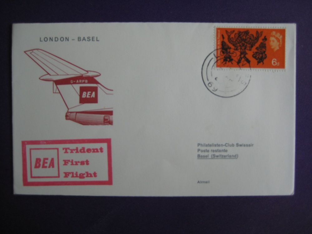 Erstflugbrief LONDON-BASEL (Trident first flight) (Neu (gemäss Beschreibung)) in Wangs für CHF 1 ...