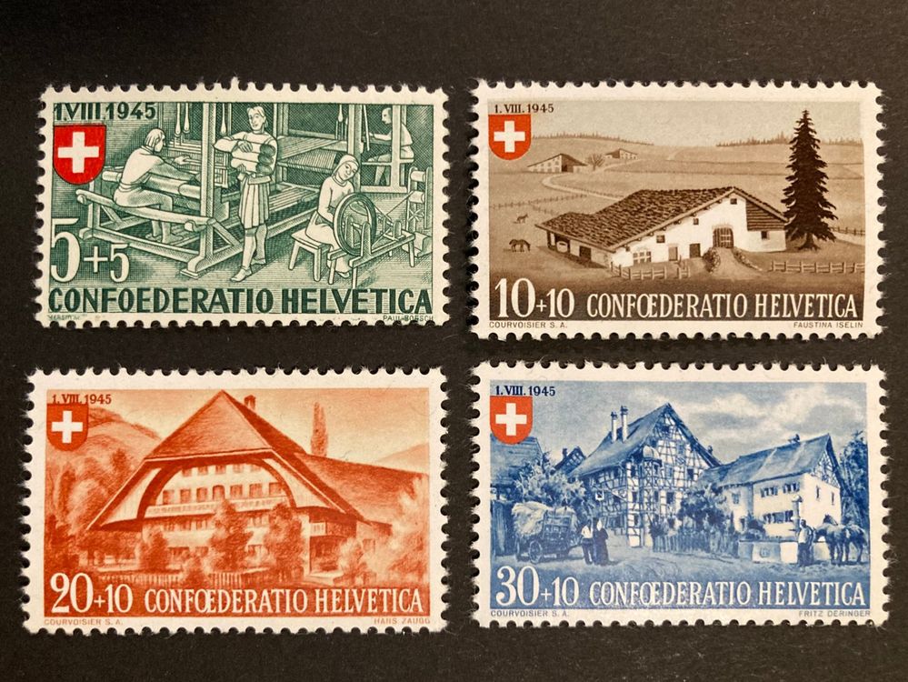 Pro Patria 1945 - komplette Serie ** (ZNr 26, 27, 28, 29) (Neu (gemäss ...