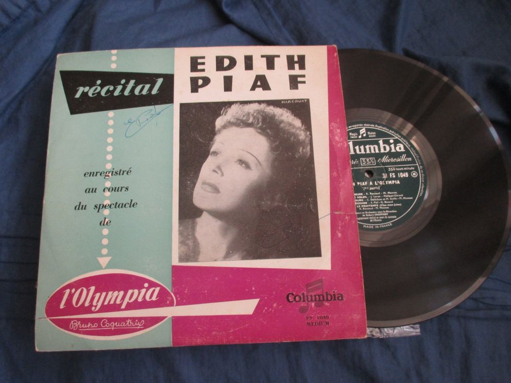 Edith Piaf autographe sur disque (D'occasion) à Colombier NE pour CHF ...