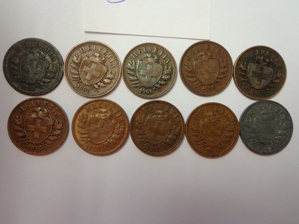 Münzen, Geld, Rappen, Franken, Sammlung, Antik (Gebraucht) in Andeer für CHF 72 – mit Lieferung ...