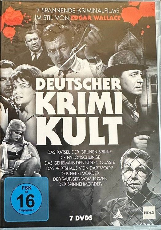 7 DVDs Deutscher Krimi Kult Edgar Wallace Filme Komplett (Gebraucht) in ...