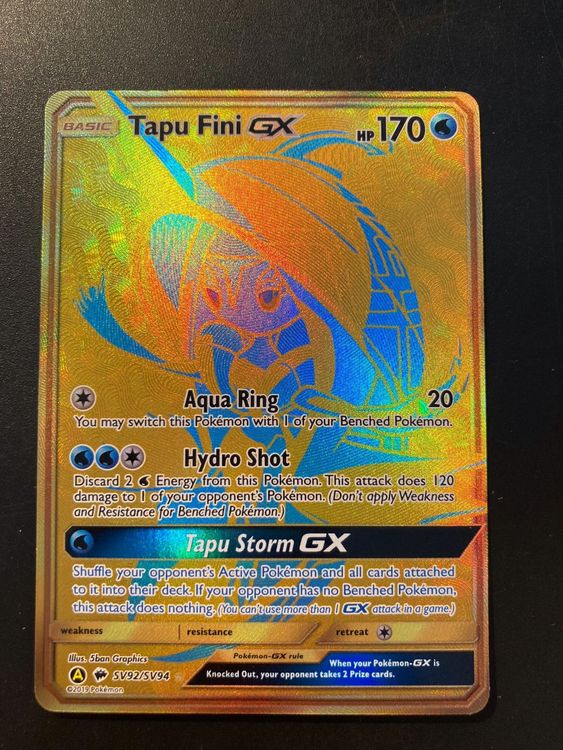 Tapu Fini GX Full Art Gold English Pokémon Card Hidden Fates | Kaufen ...