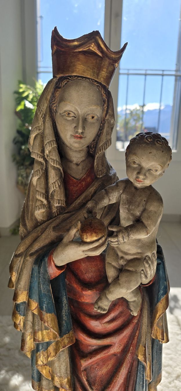 Statue Ancienne (antiquité) Vierge à l'Enfant, Bois, 74 cm (D'occasion ...