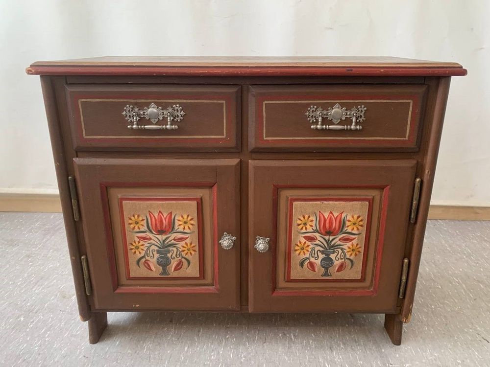 vintage Kommode rustikal mit Bemalung L 5789 (Gebraucht) in Niederönz ...