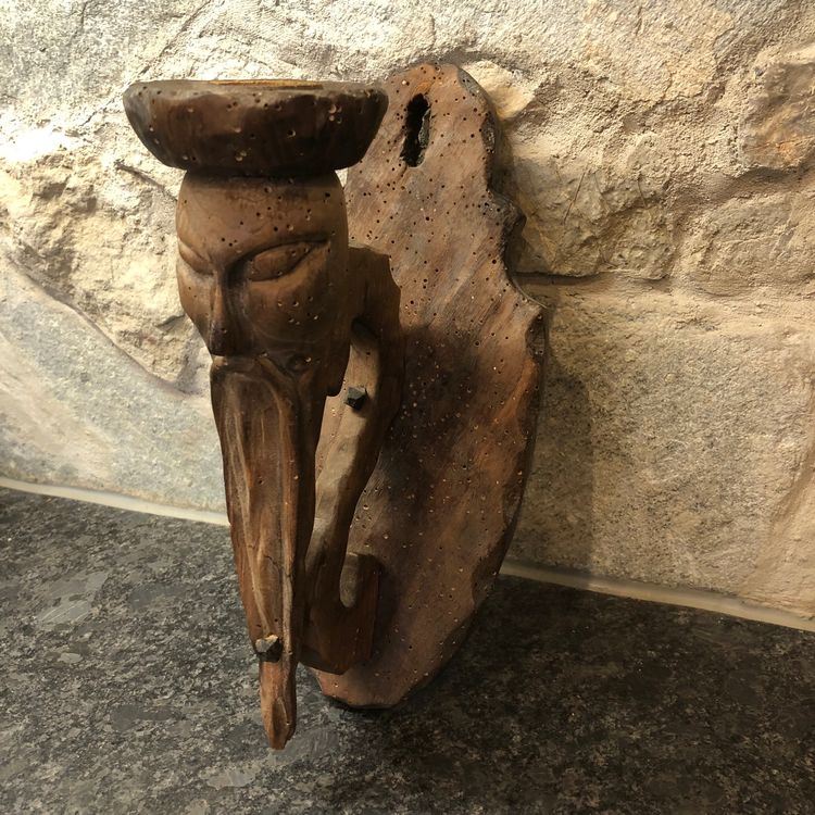 Rarität - schöner, alter Wand Kerzen-Leuchter aus Holz (Gebraucht) in ...