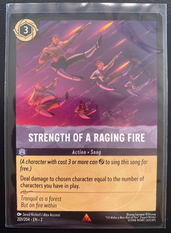 LORCANA DISNEY - STRENGTH OF A RAGING FIRE - 201/204 RARE (Gebraucht ...