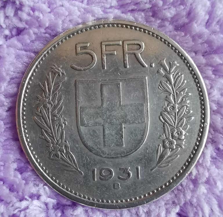 5 Franken 1931 Silber (Gebraucht) in Liestal für CHF 8.4 – mit Lieferung auf Ricardo kaufen